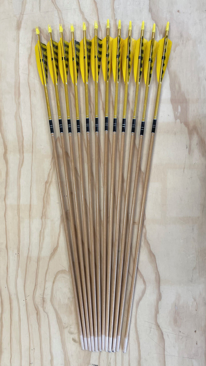 45-50# Eagle arrows, yellow , Sitka Spruce – Raptor Archery